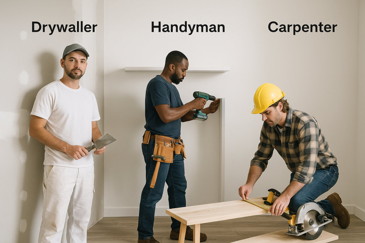 Drywall Pro vs Handyman vs Carpenter (Who to Call)
